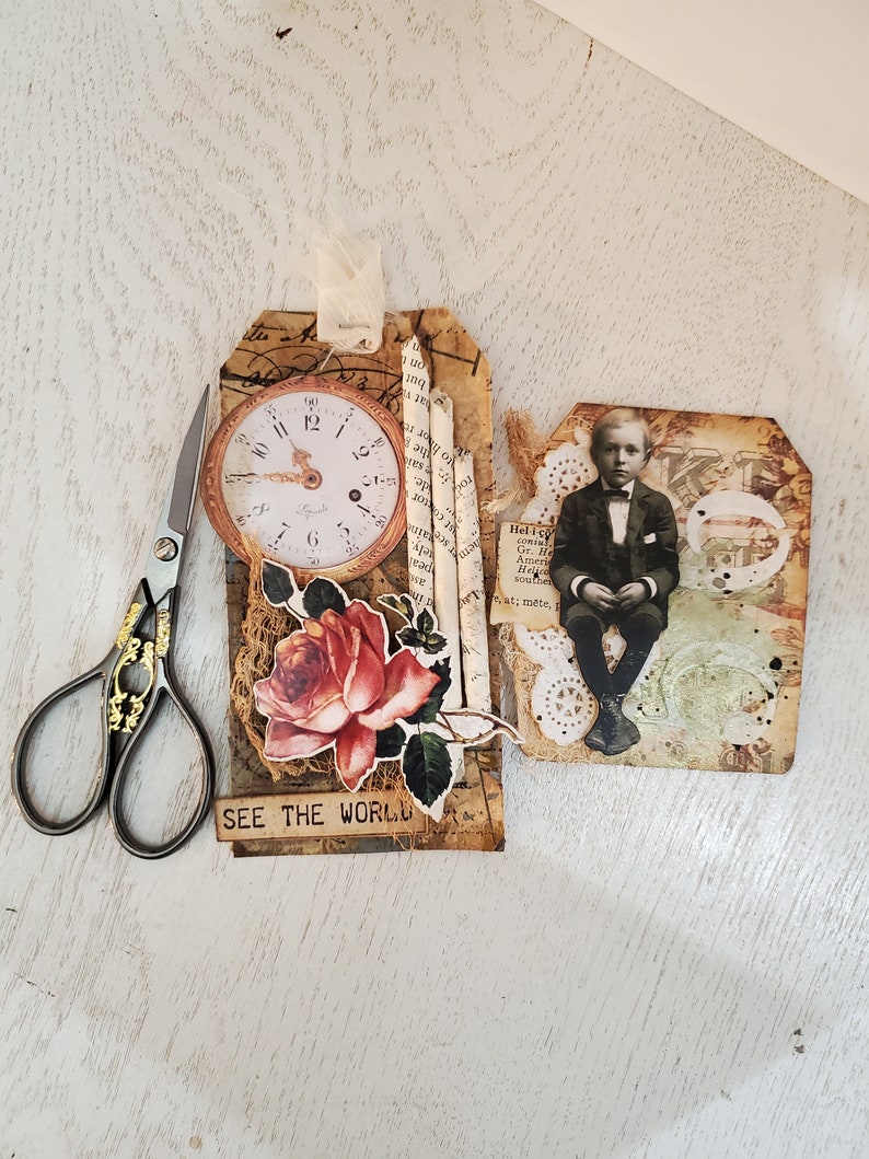Ephemera Tag Sets - Etsy