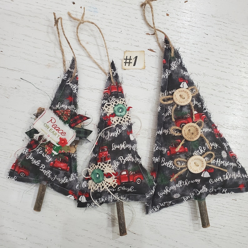 Fabric Christmas Tree Ornaments, Christmas Tree Ornaments, - Etsy