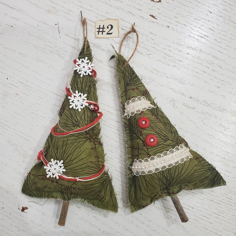 Fabric Christmas Tree Ornaments, Christmas Tree Ornaments, - Etsy
