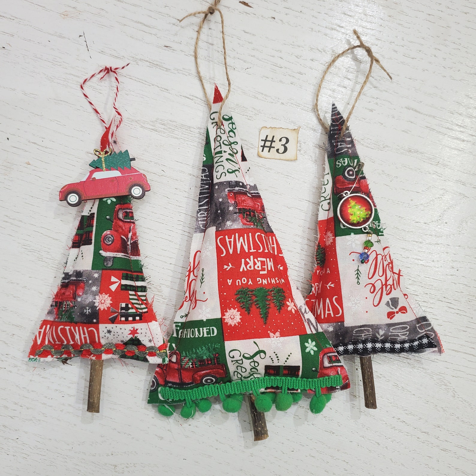 Fabric Christmas Tree Ornaments, Christmas Tree Ornaments, - Etsy