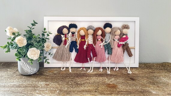 Macrame Family Portrait Family Collage Macrame Family - Etsy