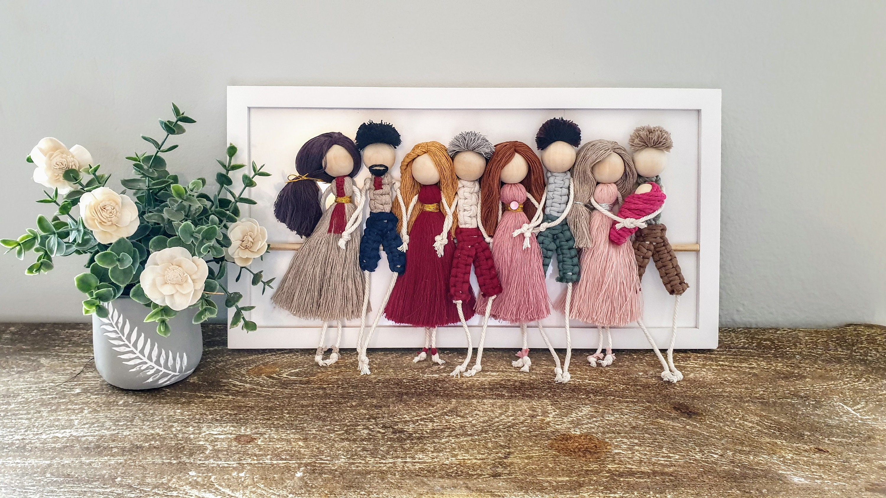 Macrame Family Portrait Family Collage Macrame Family - Etsy