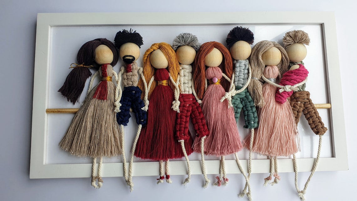 Macrame Family Portrait Family Collage Macrame Family - Etsy