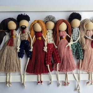 Macrame Family Portrait, Family Collage, Macrame Family, Personalized ...