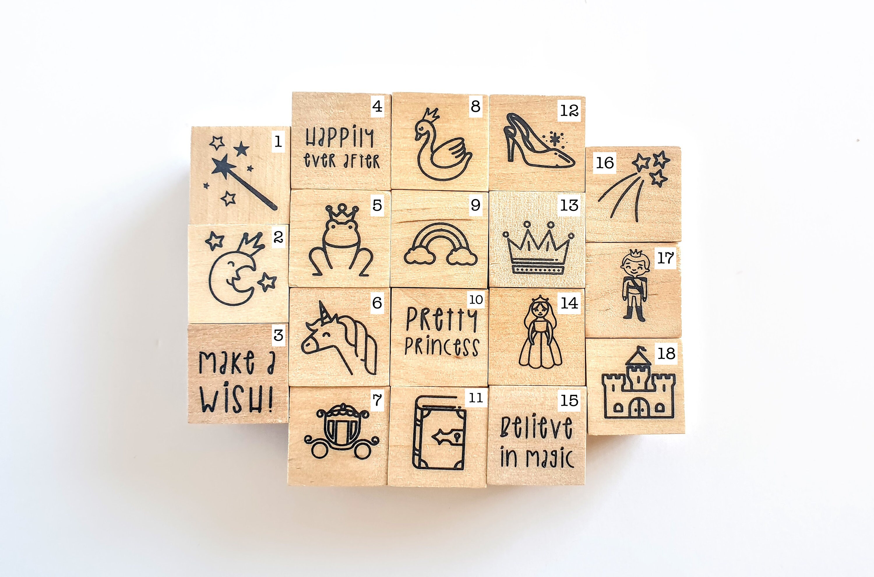 Set 1x1 Inch Rubber Stamps Fairytale Stamp Wooden Block - Etsy