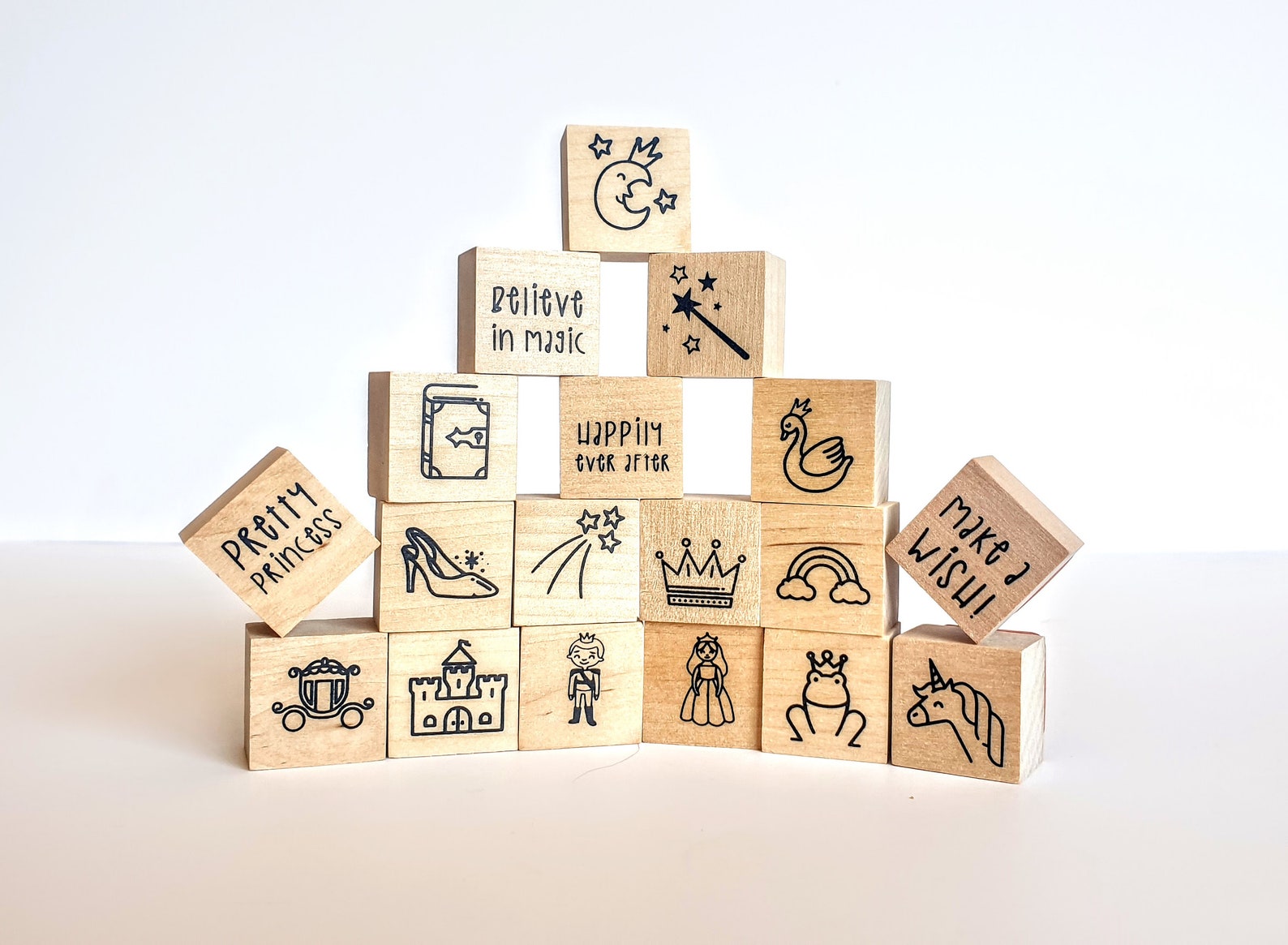 Set 1x1 Inch Rubber Stamps Fairytale Stamp Wooden Block - Etsy