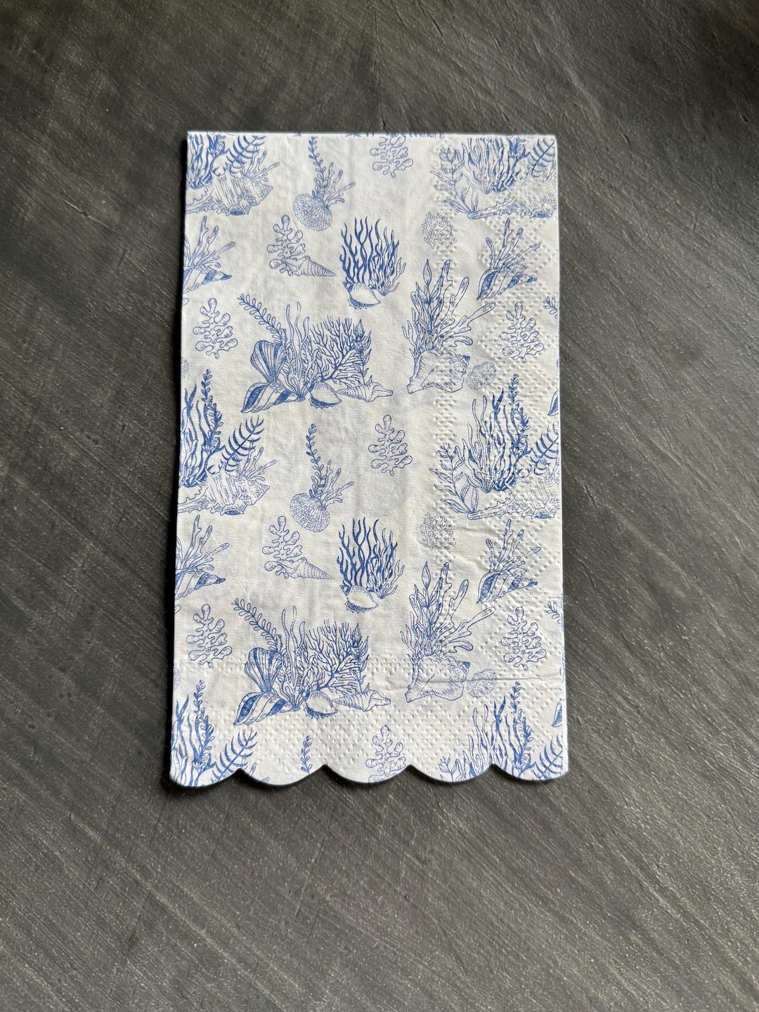 Blue Shells & Ocean Life Paper Napkins: Decoupage Craft Guest Size - Etsy