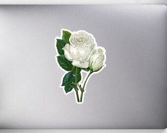 VINTAGE HEART Sticker, Pretty Floral Heart Vinyl Laptop Decal ...