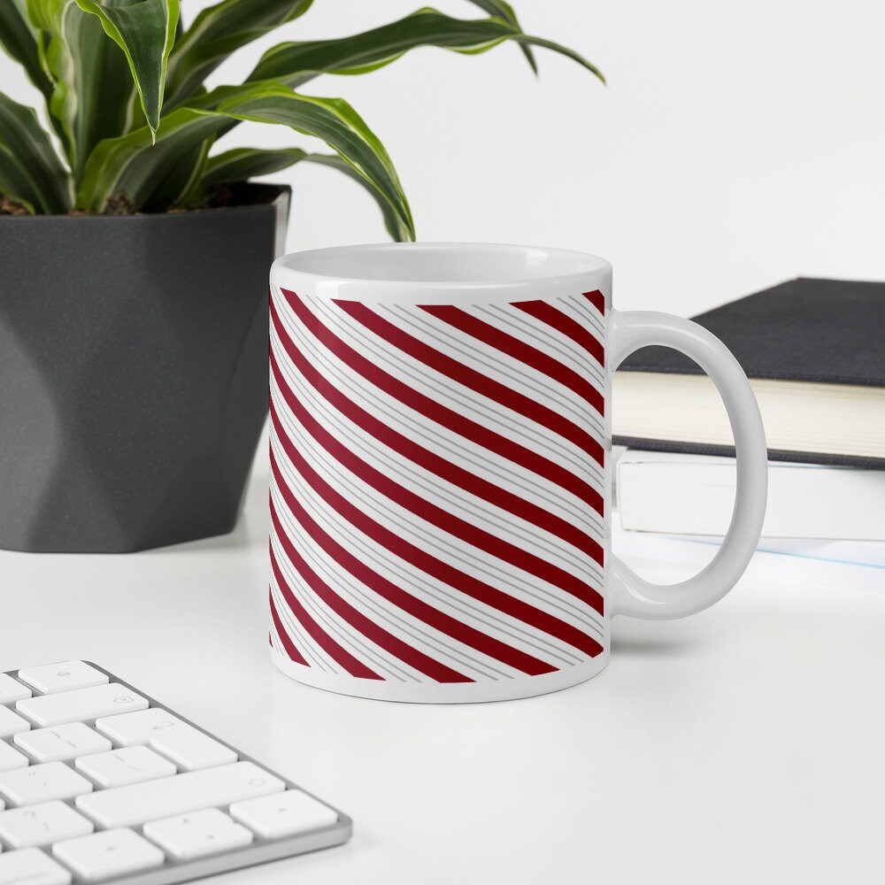 Red Stripped Coffee Cup Fun Designer Mug Red Pattern Cup of - Etsy Canada