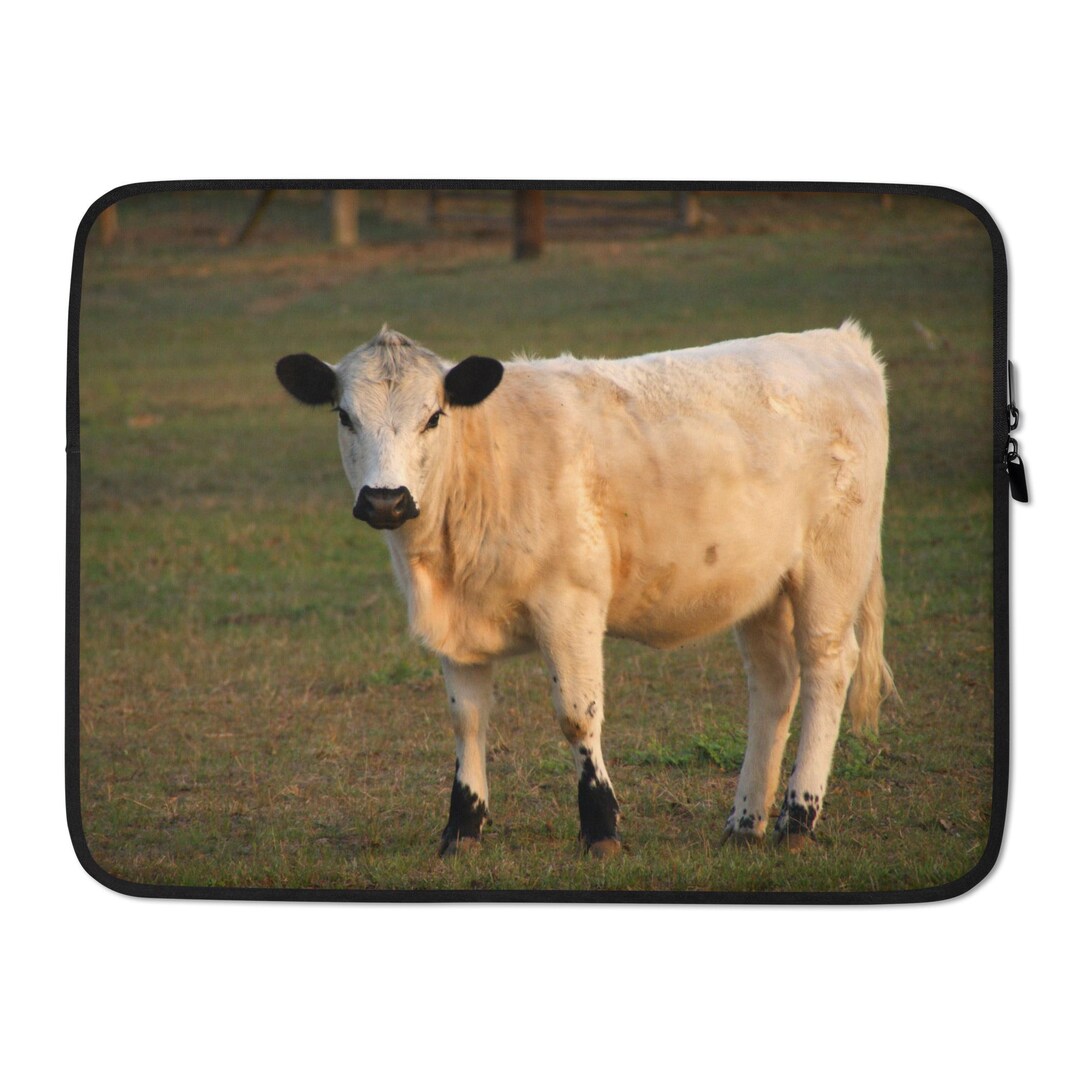 Cute Cow Laptop Sleeve Farm, Animal Photo Neoprene Case for Sleeve for ...
