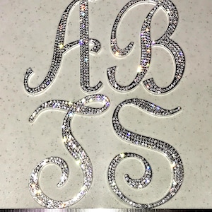 Large SILVER & GOLD Rhinestone LETTERS, Rhinestone Embellishment ...
