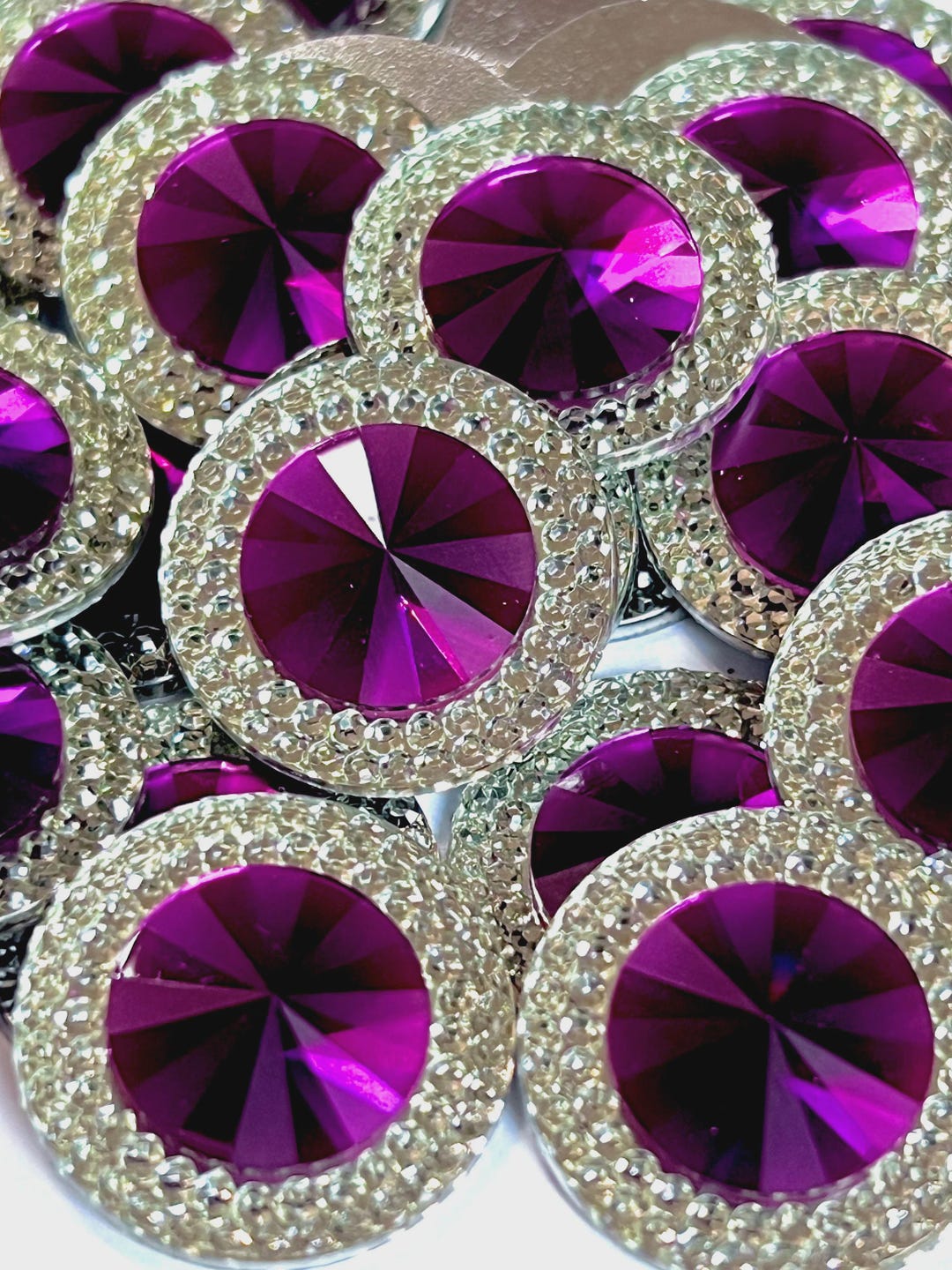 Purple Rhinestone Cabochons: 20mm Acrylic Flat Back Applique - Etsy