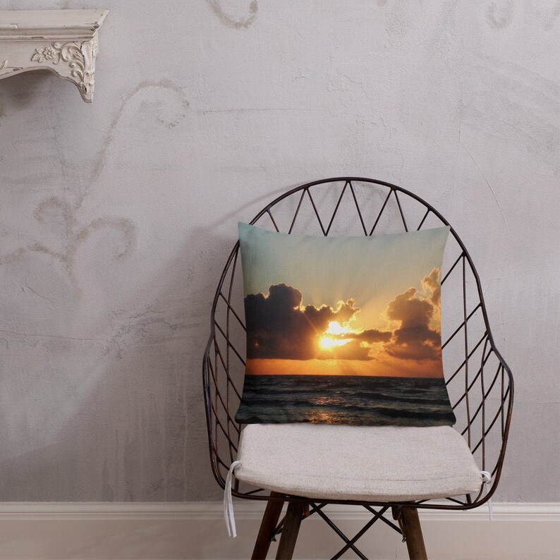 BEACH SUNSET PILLOW, Tropical Decorative Pillow, Designer Throw Pillow ...