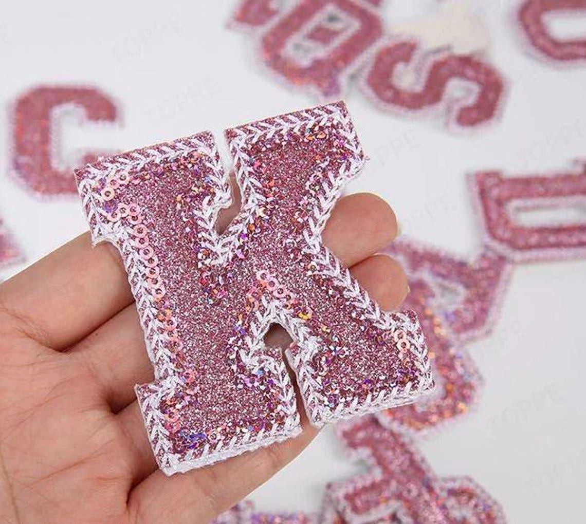 SEQUIN and GLITTER Felt Back LETTERS, Bling Embellishment, Initial Flat ...