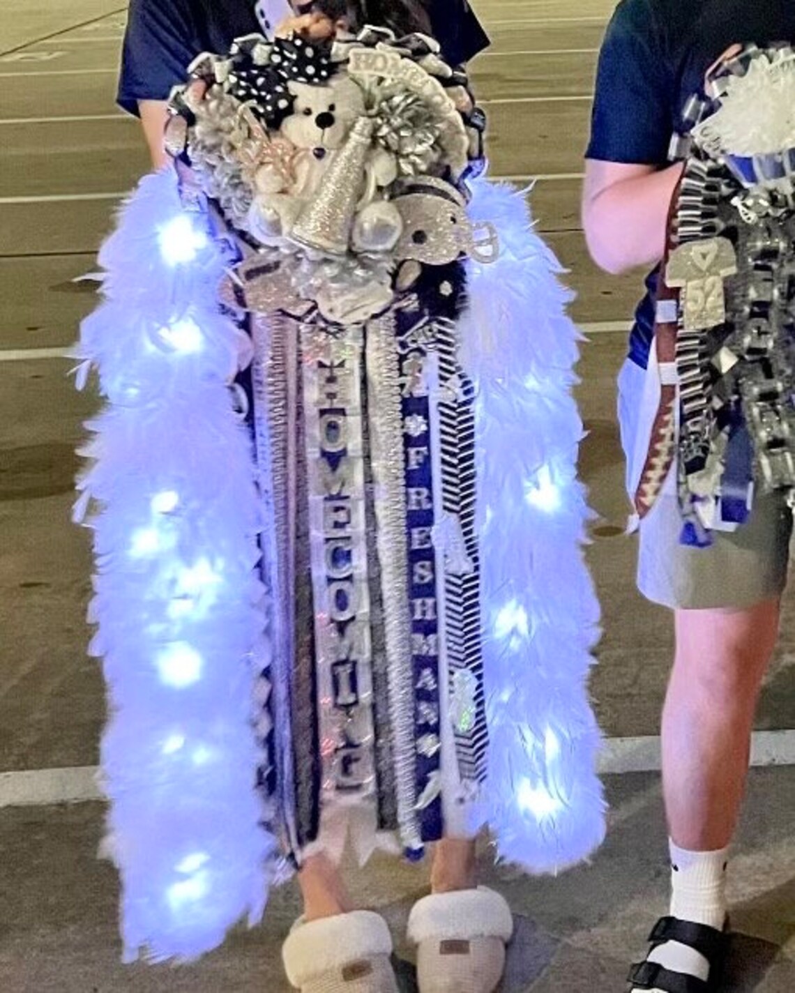 Texas Sized Triple Lighted Mum, Ultra Bling, Lights in Boa, Rhinestone ...