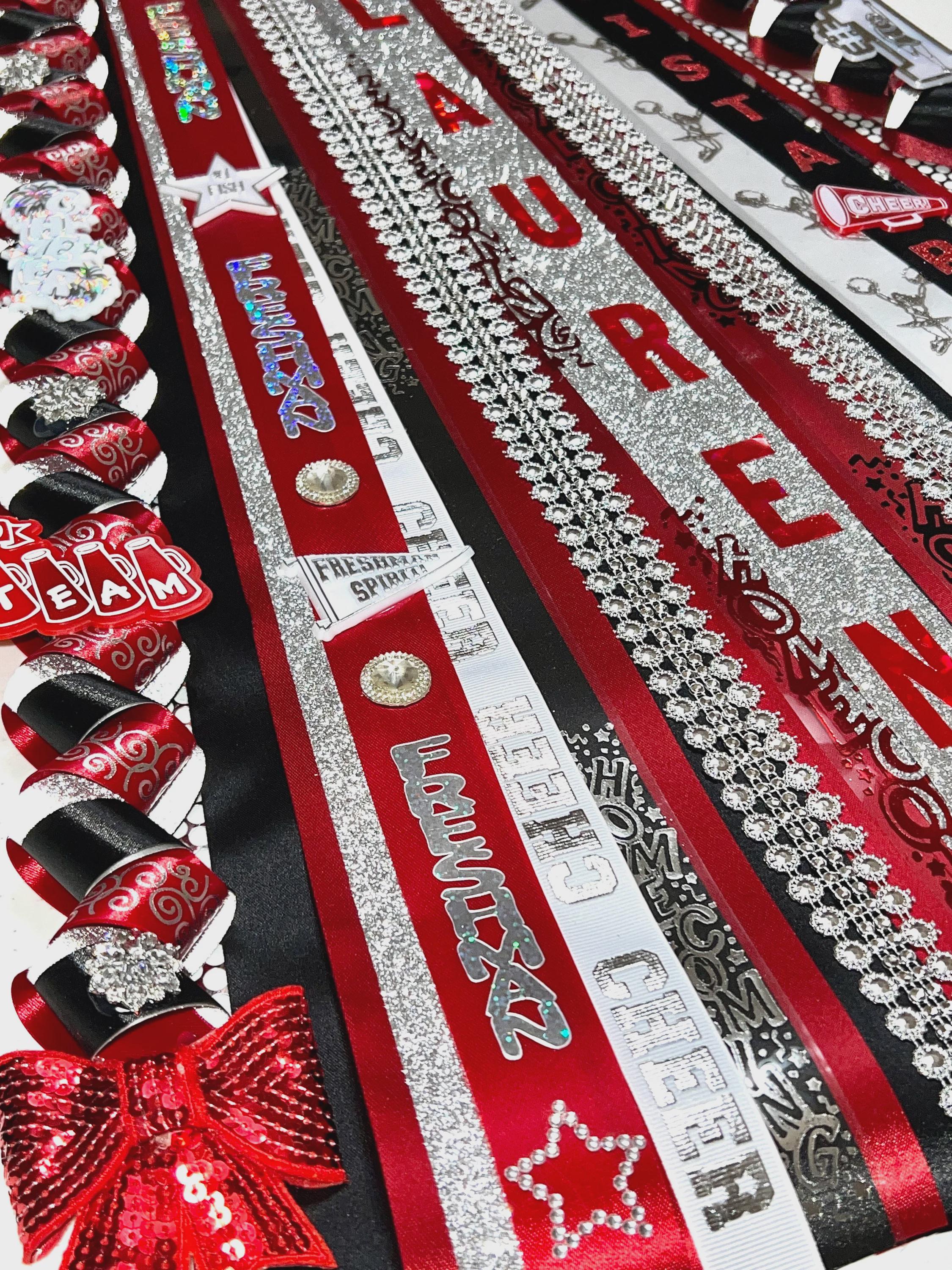 Bling Rhinestone Cheerleader Homecoming Mum: Red, Black & Silver - Etsy