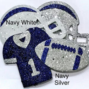 GLITTER FOOTBALL Helmet Jersey DECOR 1pc, Foam Sports Ornament, Party ...