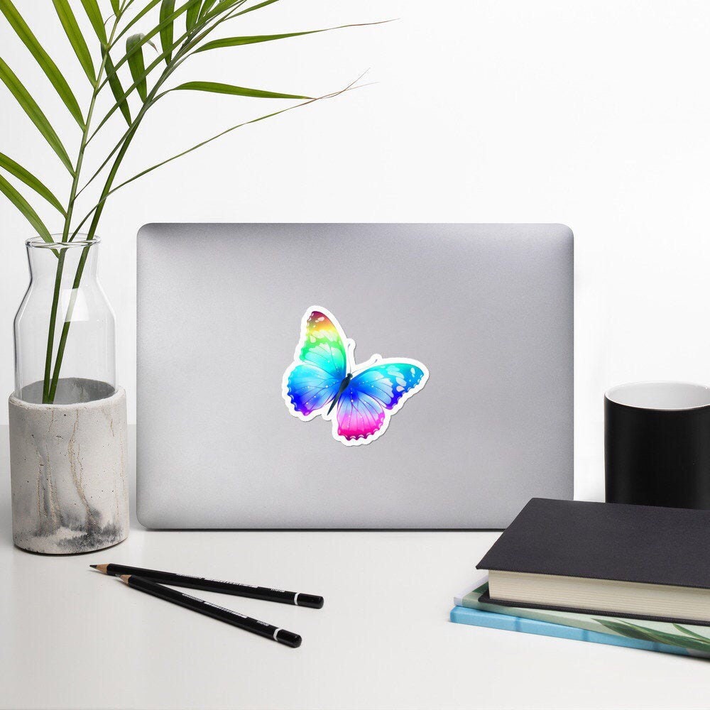 WATERCOLOR BUTTERFLY Bubble Free Sticker Cute Colorful Pastel - Etsy
