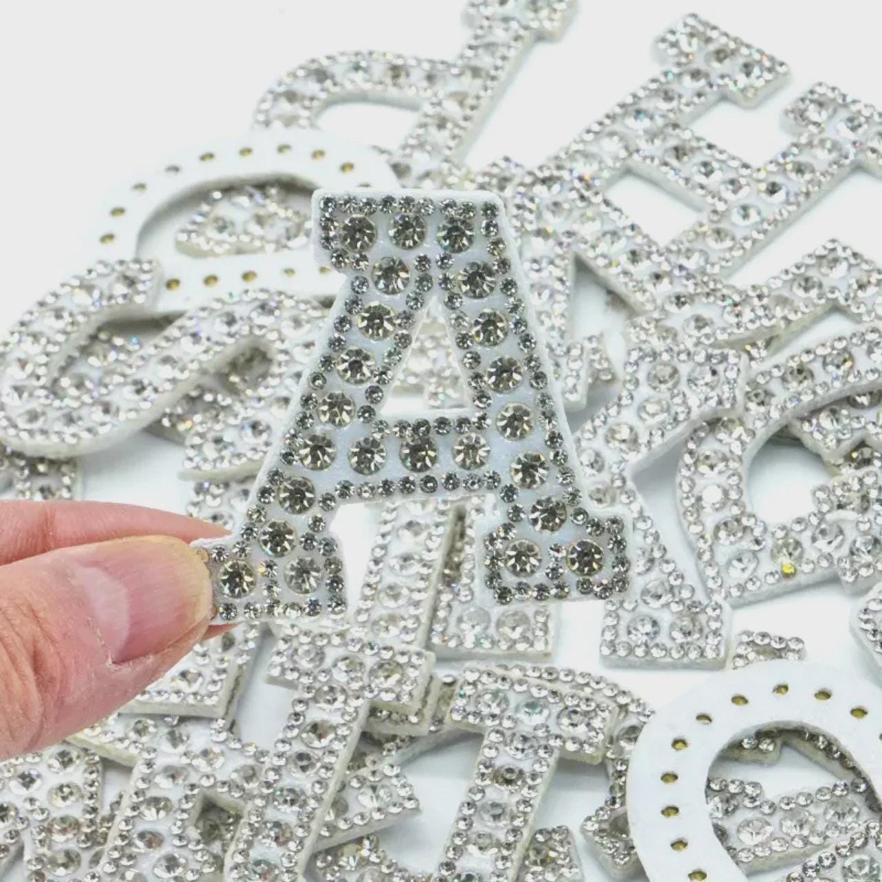 RHINESTONE LETTERS, Felt Back Patches, Bling Embellishment, Initial ...
