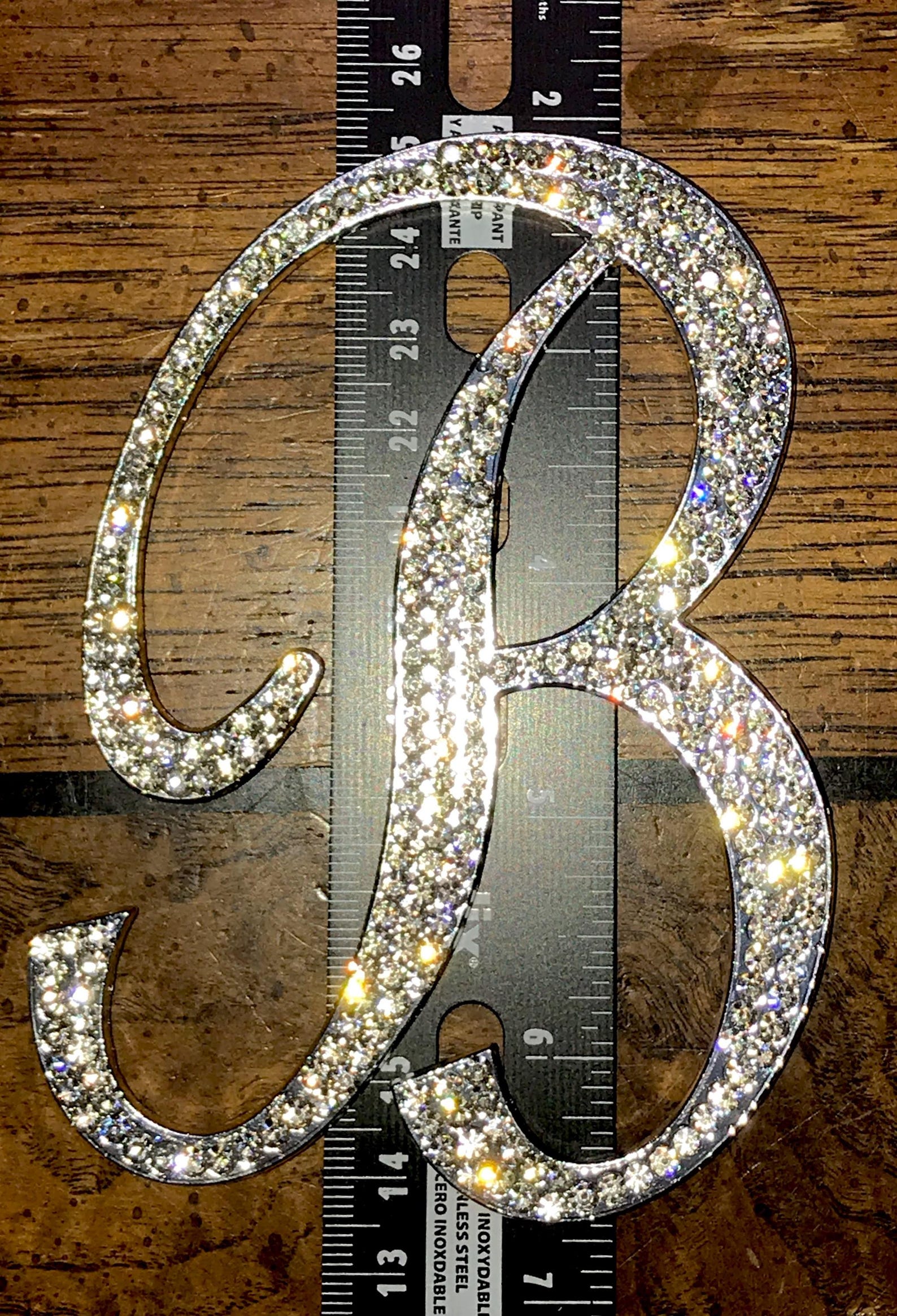 Large SILVER & GOLD Rhinestone LETTERS, Rhinestone Embellishment ...