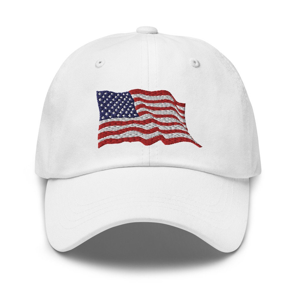 American Waving Flag Baseball Cap Hat, USA Flag Cap, Patriotic Hat ...