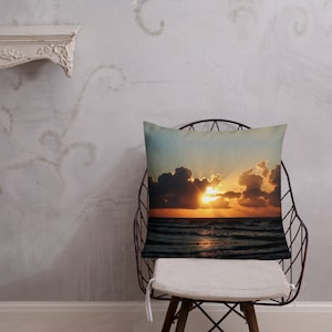BEACH SUNSET PILLOW, Tropical Decorative Pillow, Designer Throw Pillow ...