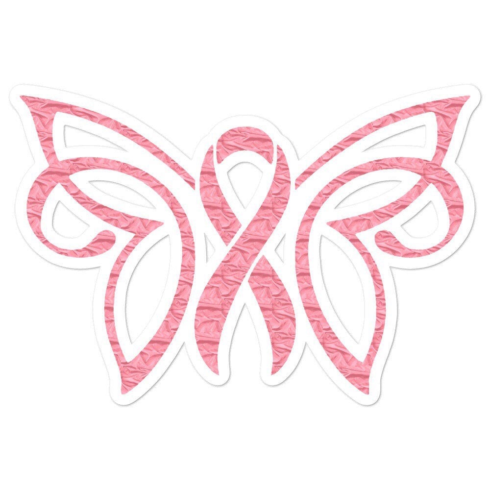 PINK RIBBON DECAL, Butterfly Ribbon Breast Cancer Vinyl Laptop Decal ...