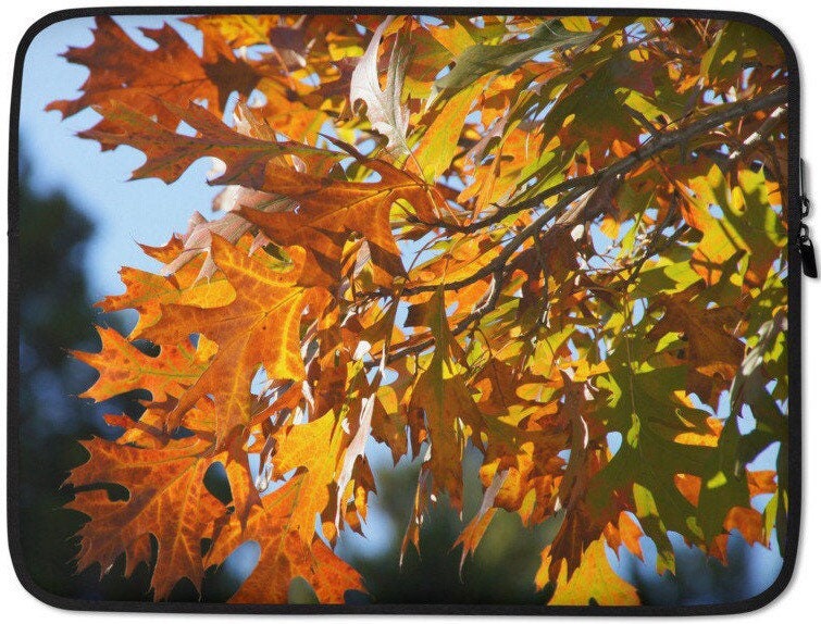 Fall Leaves Photo Printed Fabric Laptop Sleeve Girly Autumn | Etsy