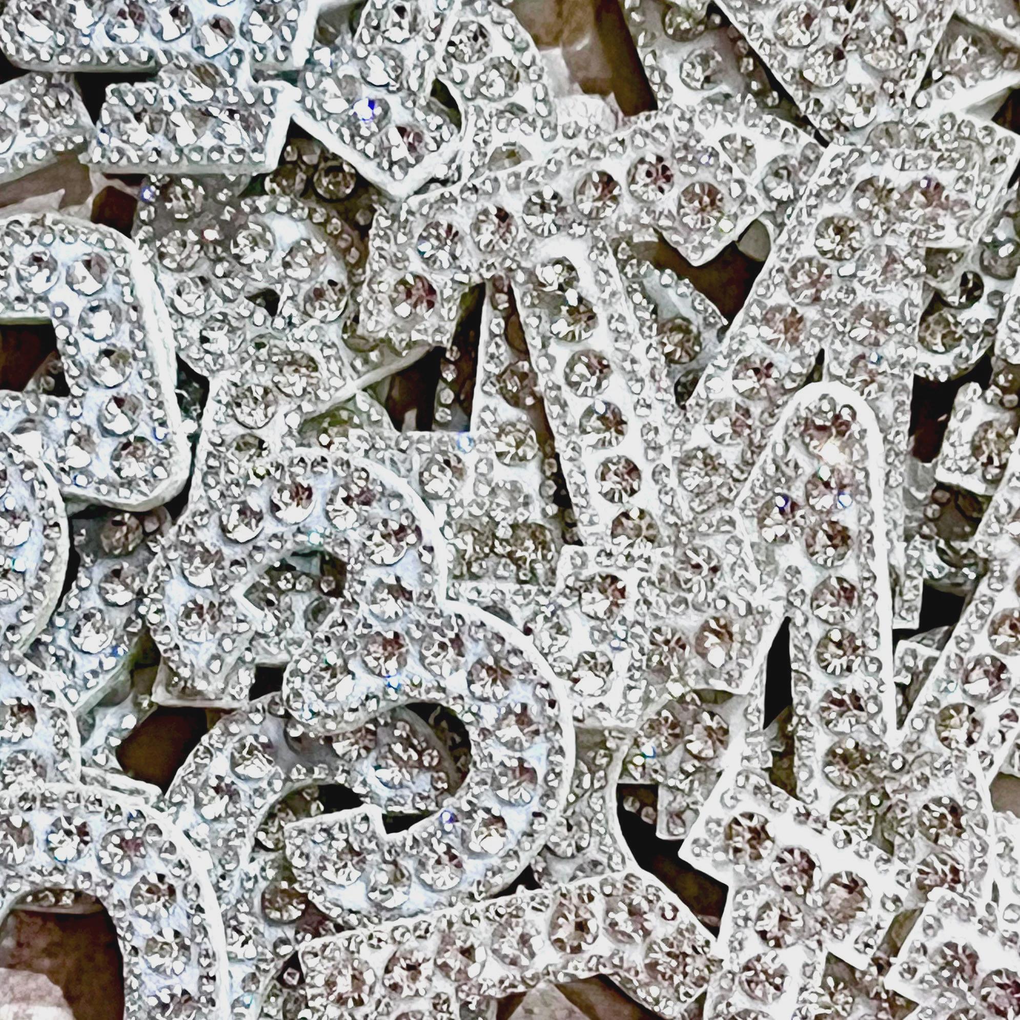 RHINESTONE LETTERS, Felt Back Patches, Bling Embellishment, Initial ...
