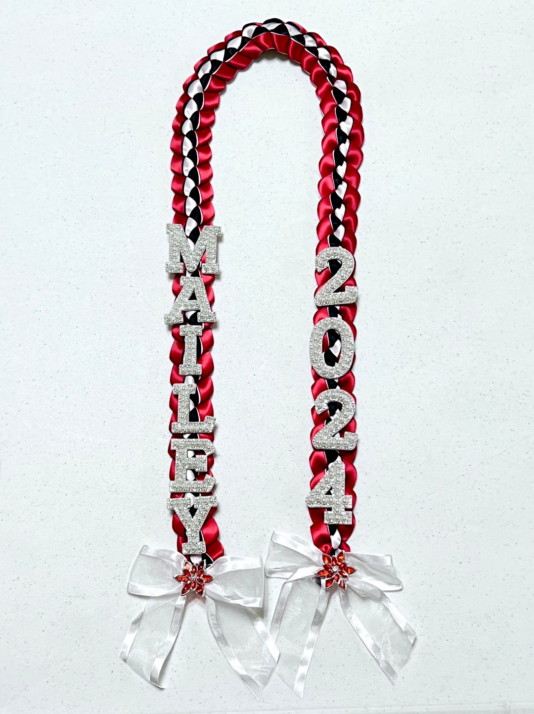 CUSTOM Graduation Lei 3 Colors Personalized Lei, Bling Rhinestone ...
