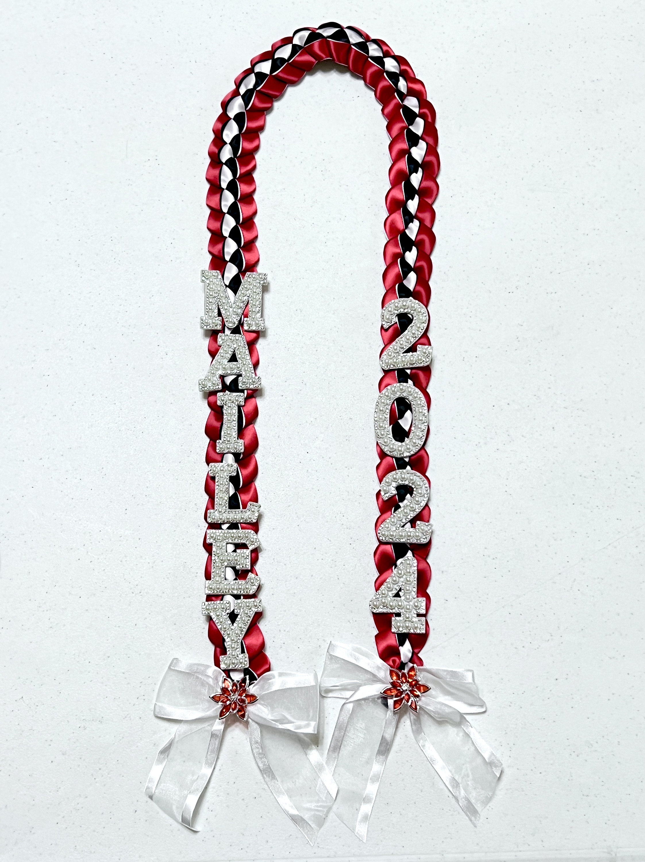 CUSTOM Graduation Lei 3 Colors Personalized Lei, Bling Rhinestone ...