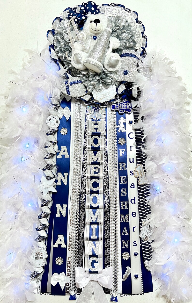 Texas Sized Triple Lighted Mum, Ultra Bling, Lights in Boa, Rhinestone ...
