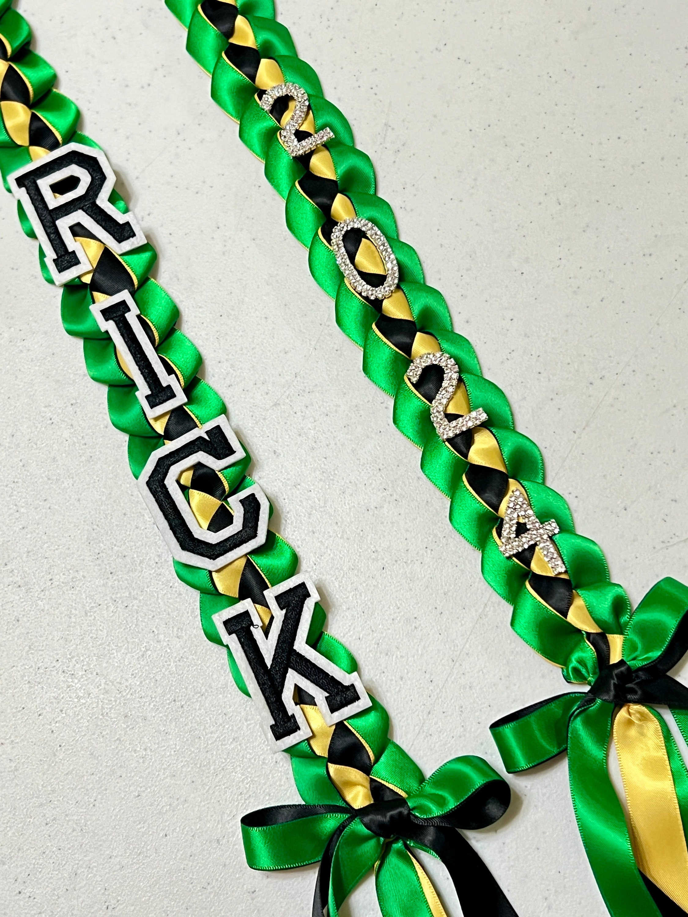 CUSTOM Graduation Lei 3 Colors Personalized Lei, Embroidered Letters ...