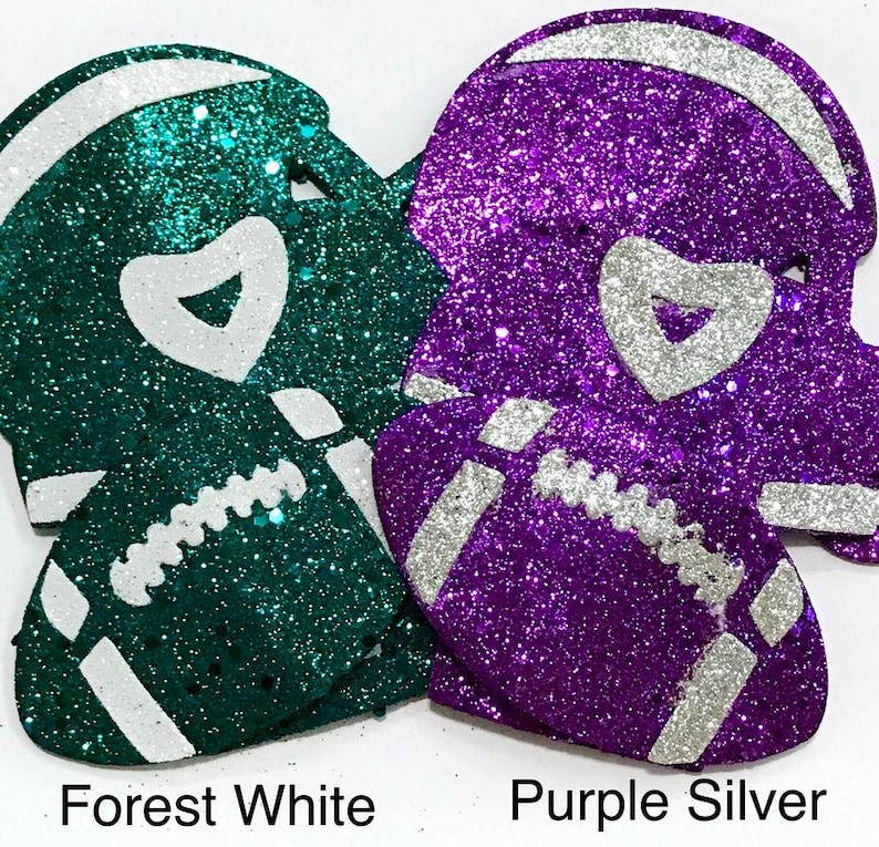 GLITTER FOOTBALL Helmet Jersey DECOR 1pc, Foam Sports Ornament, Party ...