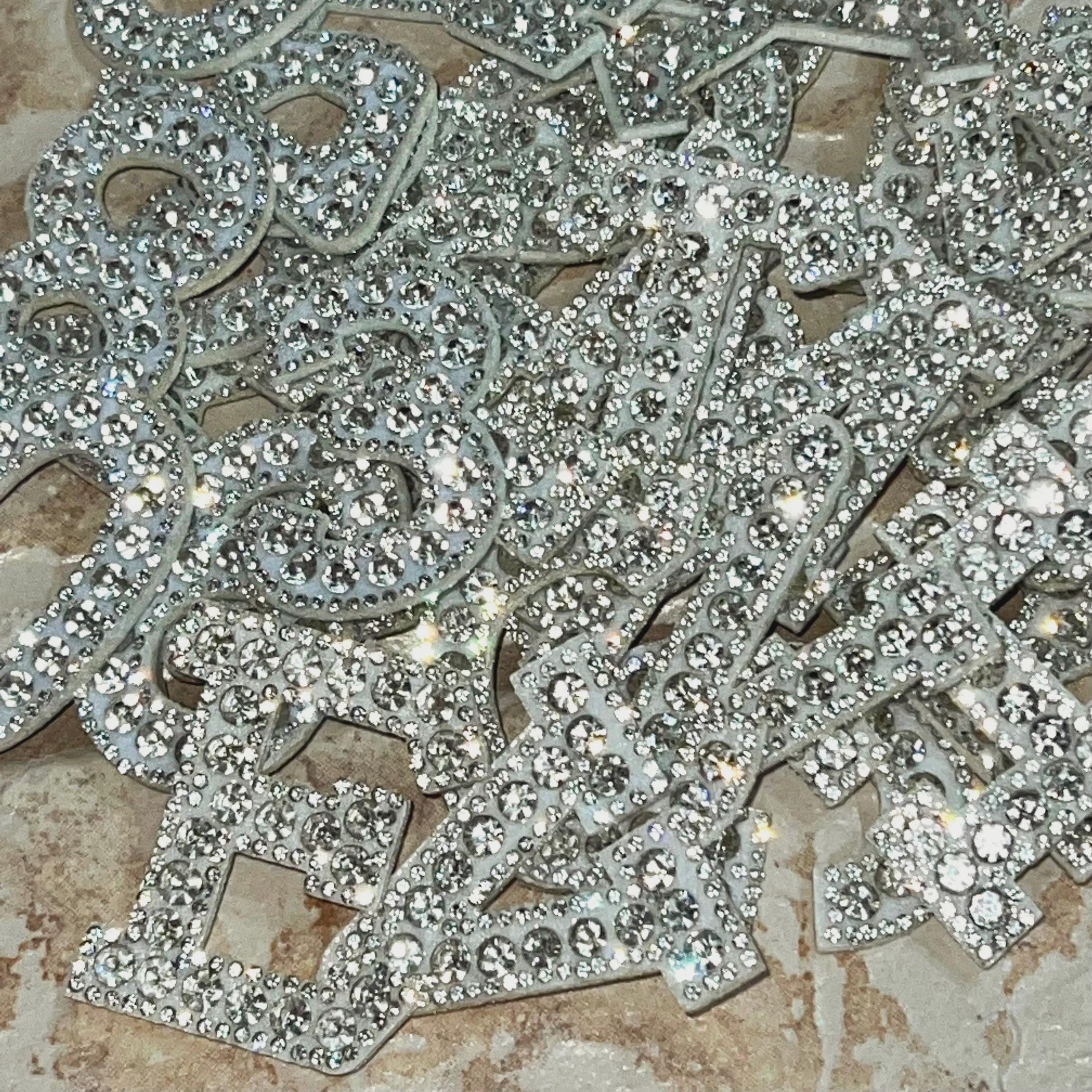 Silver RHINESTONE LETTERS, Felt Back Patches, Bling Embellishment ...