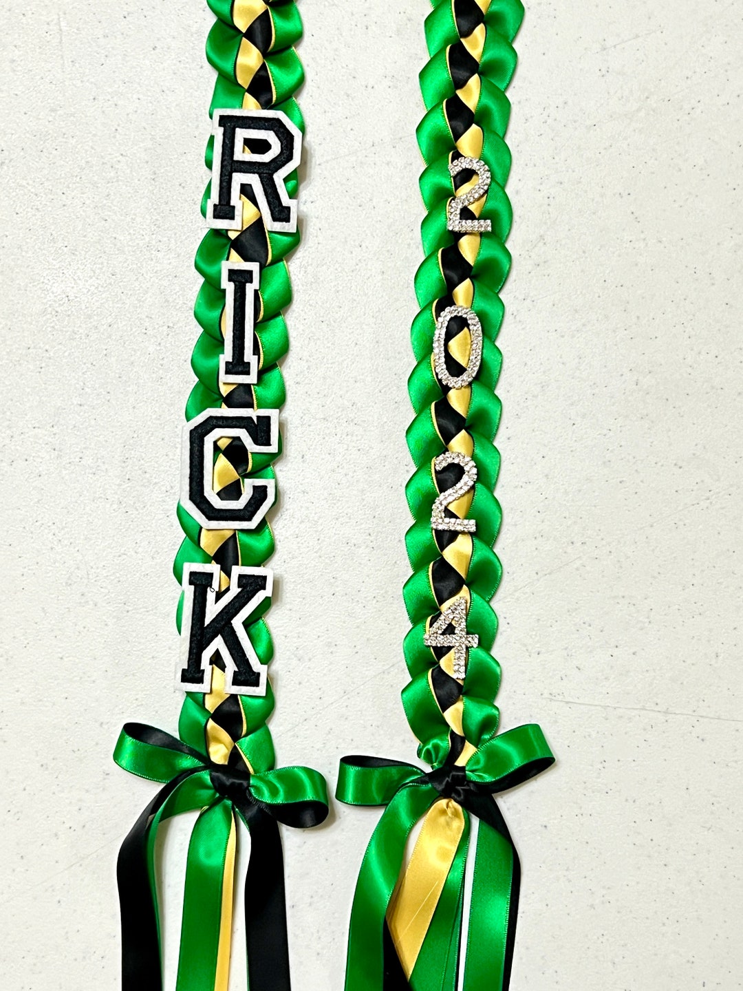 CUSTOM Graduation Lei - 3 Colors Personalized Lei, Embroidered Letters ...