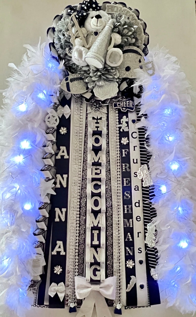 Texas Sized Triple Lighted Mum, Ultra Bling, Lights in Boa, Rhinestone ...
