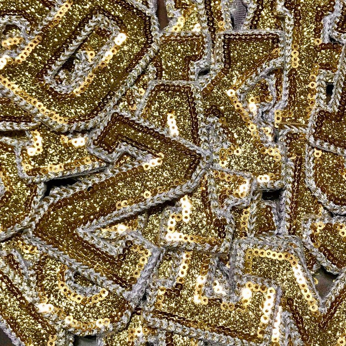 SEQUIN and GLITTER Felt Back LETTERS, Bling Embellishment, Initial Flat ...