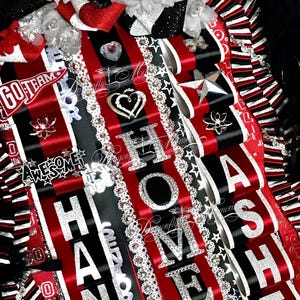 BLING Double Homecoming Mum W/rhinestone Three Letter Monogram, Braids ...