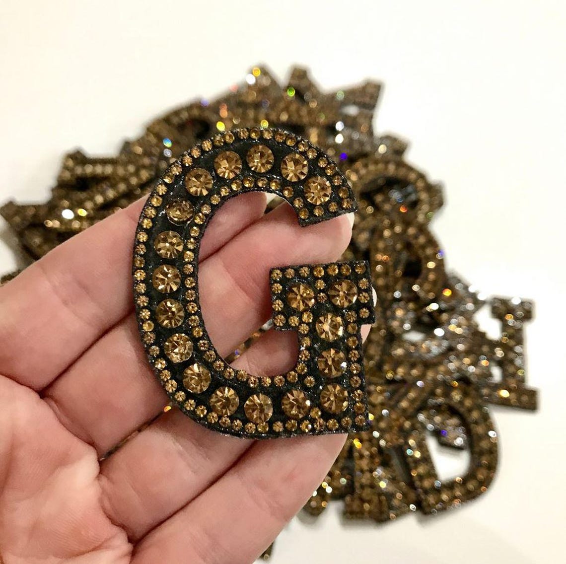 Rhinestone Letters, RED, BLUE. GOLD Sew on Rhinestone, Glam Alphabet ...