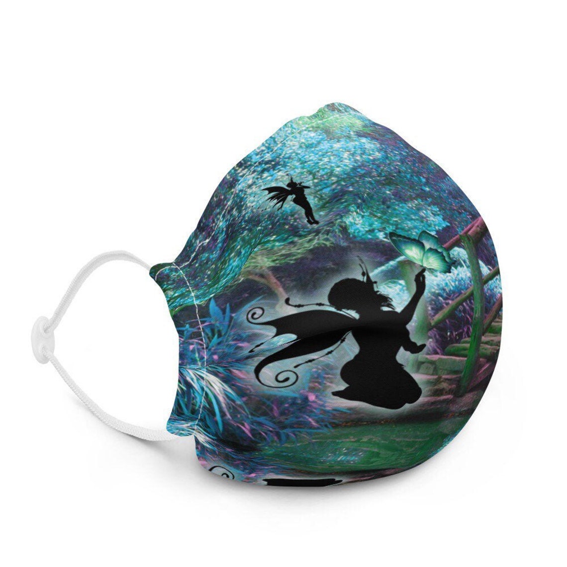 Teal Fairy Face Mask Faerie Pixie Garden Premium Face Mask | Etsy