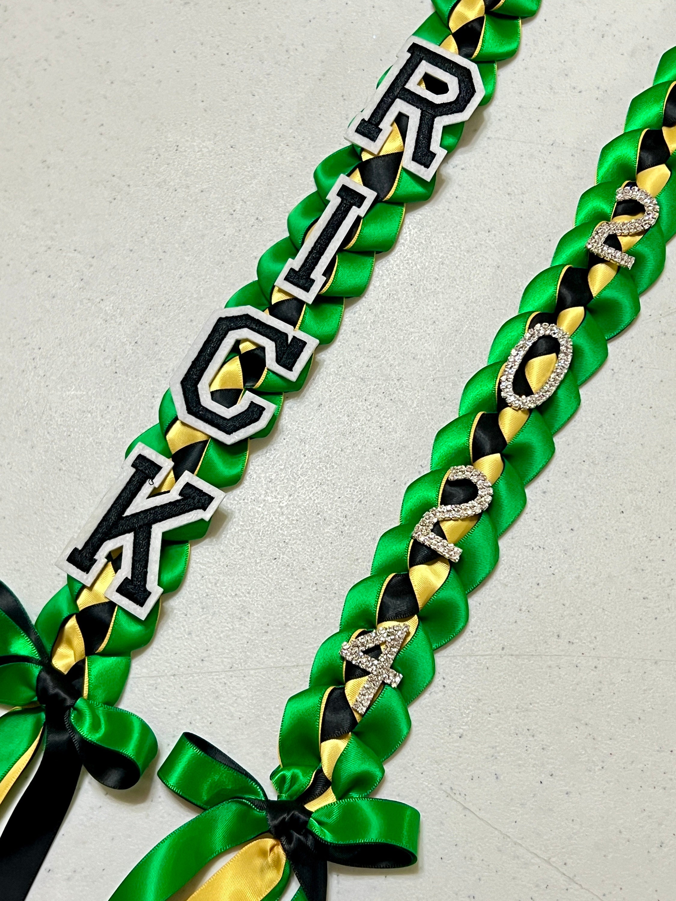 CUSTOM Graduation Lei 3 Colors Personalized Lei, Embroidered Letters ...