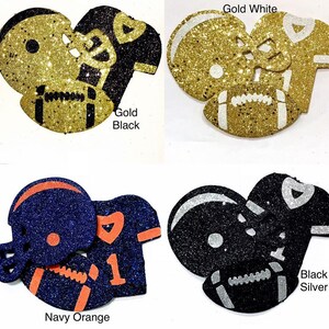 GLITTER FOOTBALL Helmet Jersey DECOR 1pc, Foam Sports Ornament, Party ...