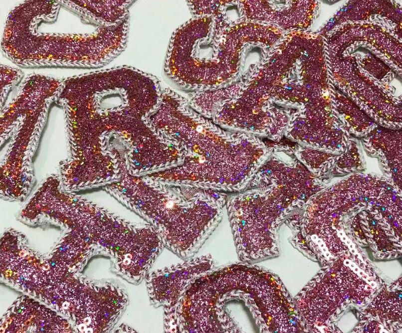 SEQUIN and GLITTER Felt Back LETTERS, Bling Embellishment, Initial Flat ...