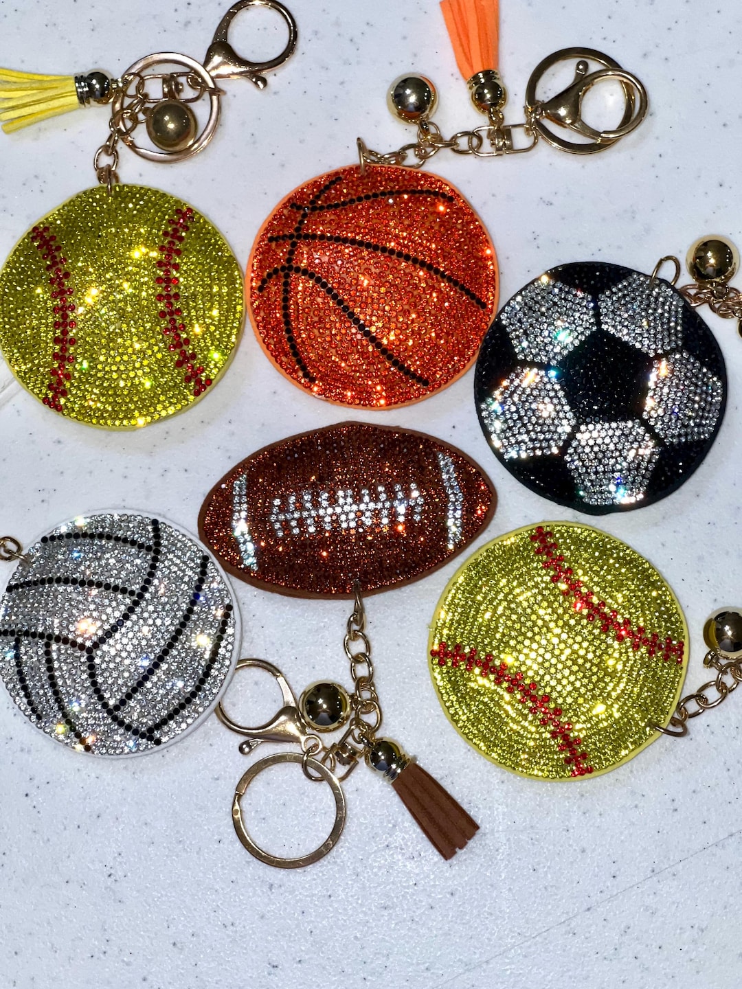Rhinestone Sports Ball Keychain: Team Coach Gift - Etsy