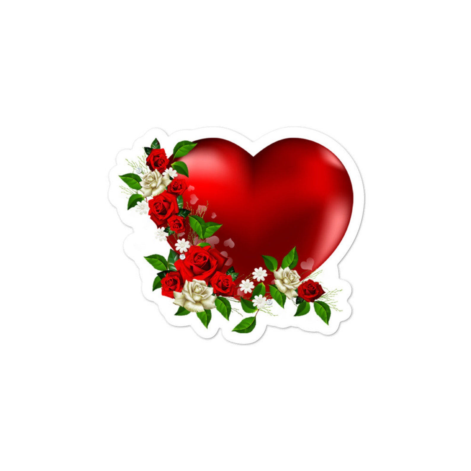 VINTAGE HEART Sticker, Pretty Floral Heart Vinyl Laptop Decal ...