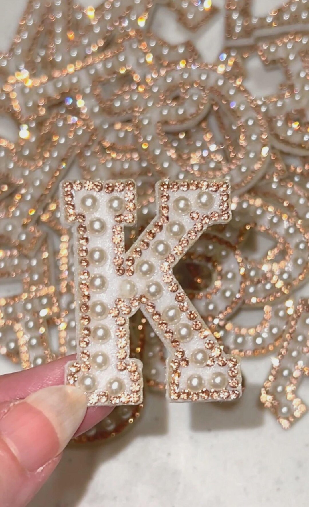 PEARL and RHINESTONE LETTER Patches, Jean Jacket Bling Embellishment ...