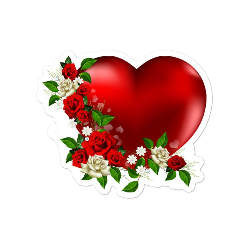 VINTAGE HEART Sticker, Pretty Floral Heart Vinyl Laptop Decal ...