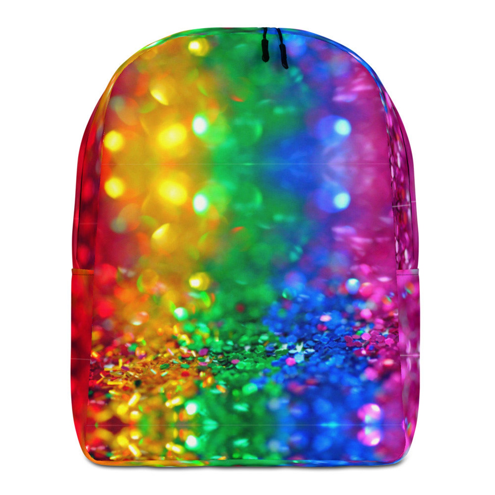 Rainbow Backpack School Bag Glitter Print Minimalist - Etsy