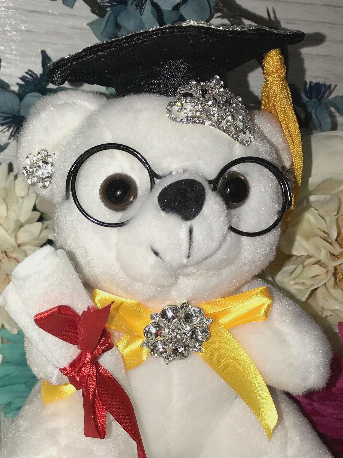 Custom Graduation Teddy Bear Plush: Bling Stuffed Animal Grad Gift - Etsy